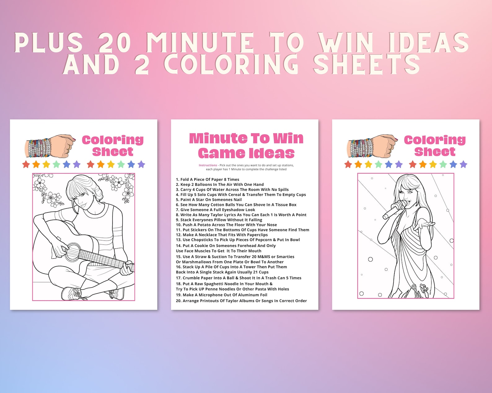 Printable Swiftie Fans Party Games Mega Bundle | Tween Teen Sleepover ...