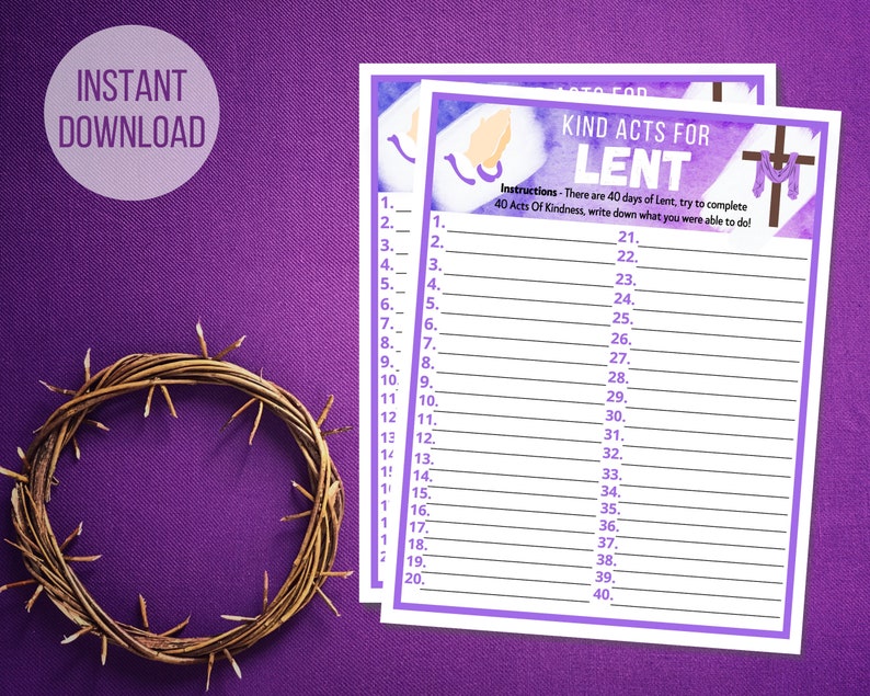 Printable Lent Party Games Set Kids Lenten Party Activities - Etsy