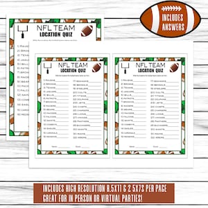 12 Printable or Virtual Football Party Games for Kids & Adults, Favors ...