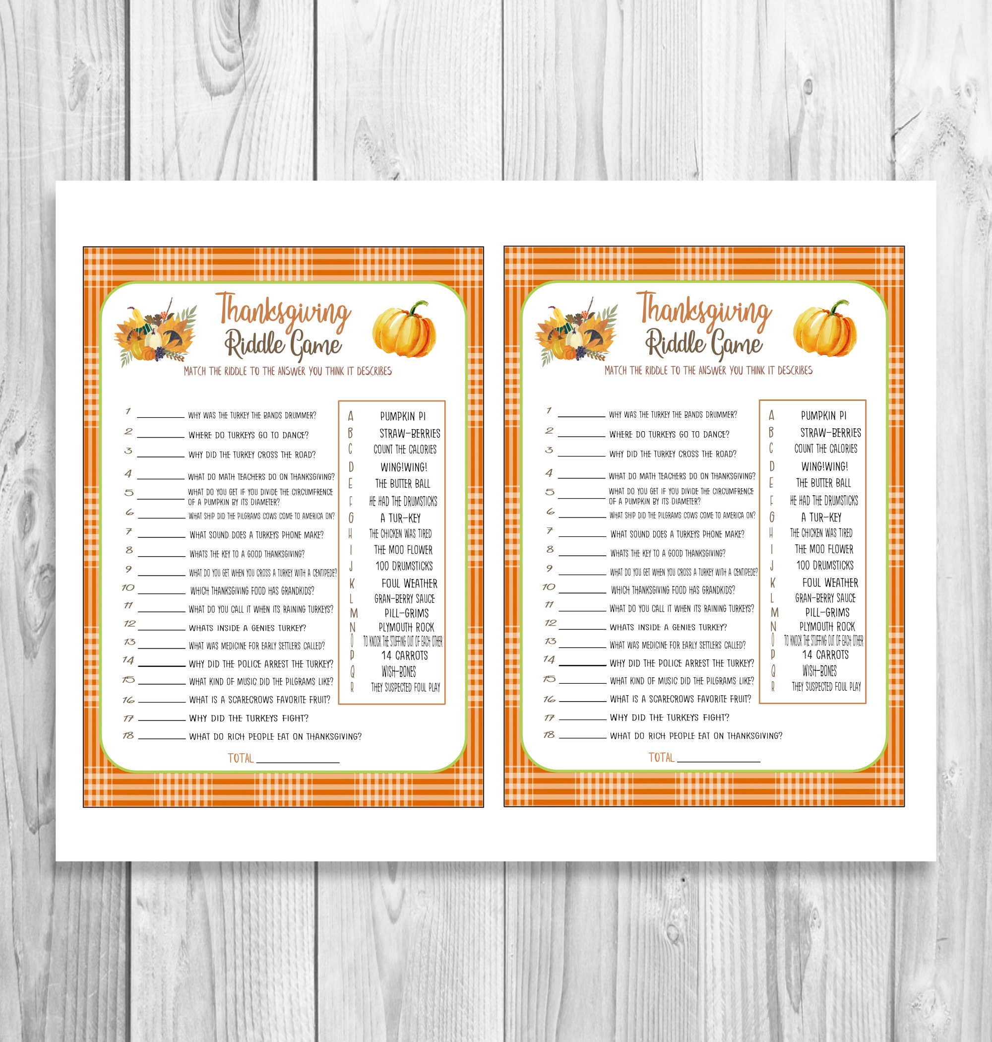 Thanksgiving Game, Printable Thanksgiving Riddle Game, Kid Thanksgiving ...