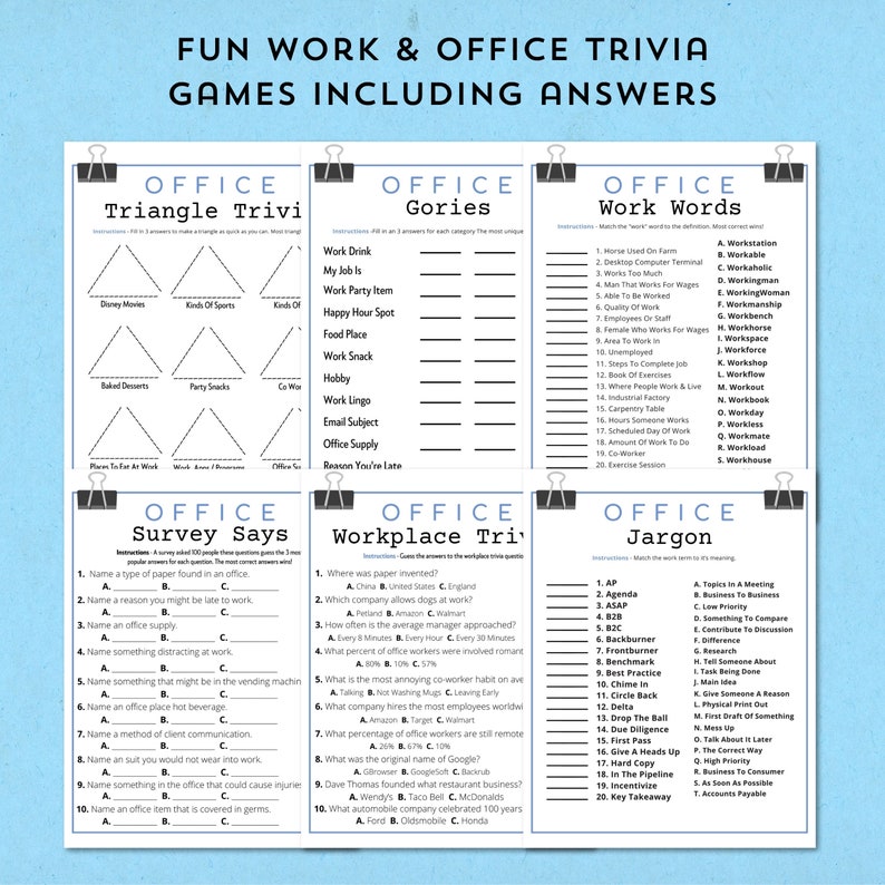 Office Party Mega Editable Bundle Printable Games for Employee ...