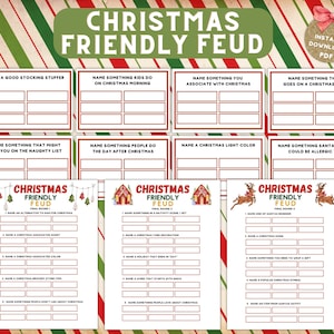 Family Friendly Feud Christmas Trivia Printable Game, Christmas Day Eve ...