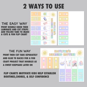 Editable Chores Morning Afternoon Evening Kids Routine Flip Charts ...