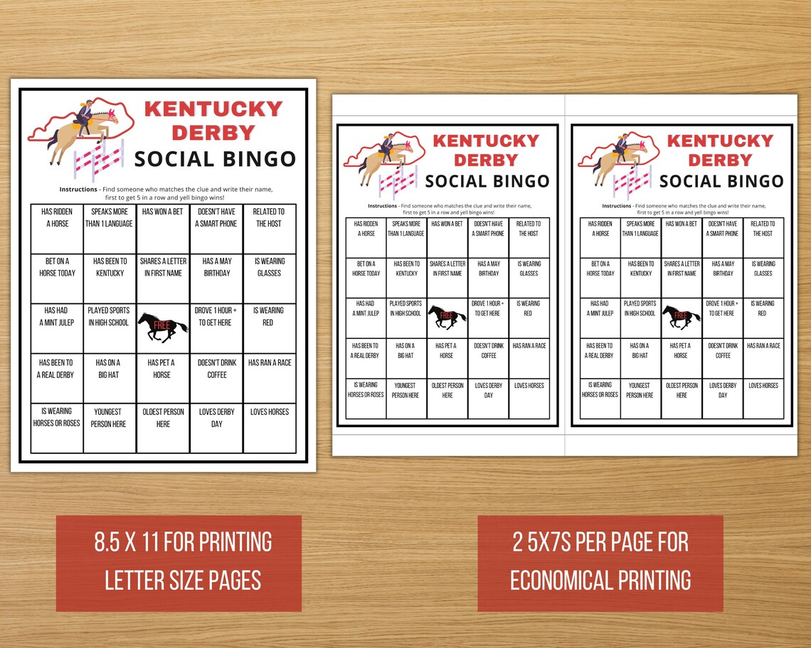 Kentucky Derby Find the Guest Bingo Game | Triple Crown Party Idea ...