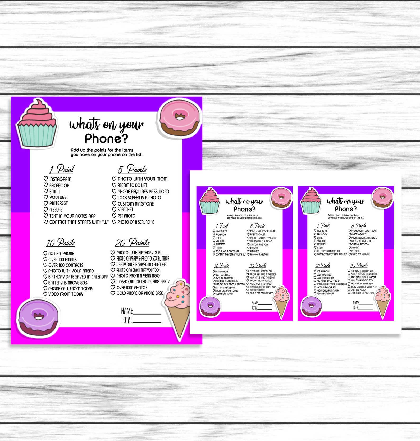 Whats on Your Phone Girls Birthday Game Teen Birthday Games - Etsy