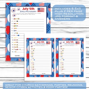 July 4th Game, Emoji Pictionary, Party Game, Emoji Game, for Adults ...
