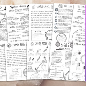 Witchcraft Basic Printable Grimoire Pages, Book of Shadows Pages, Moon ...