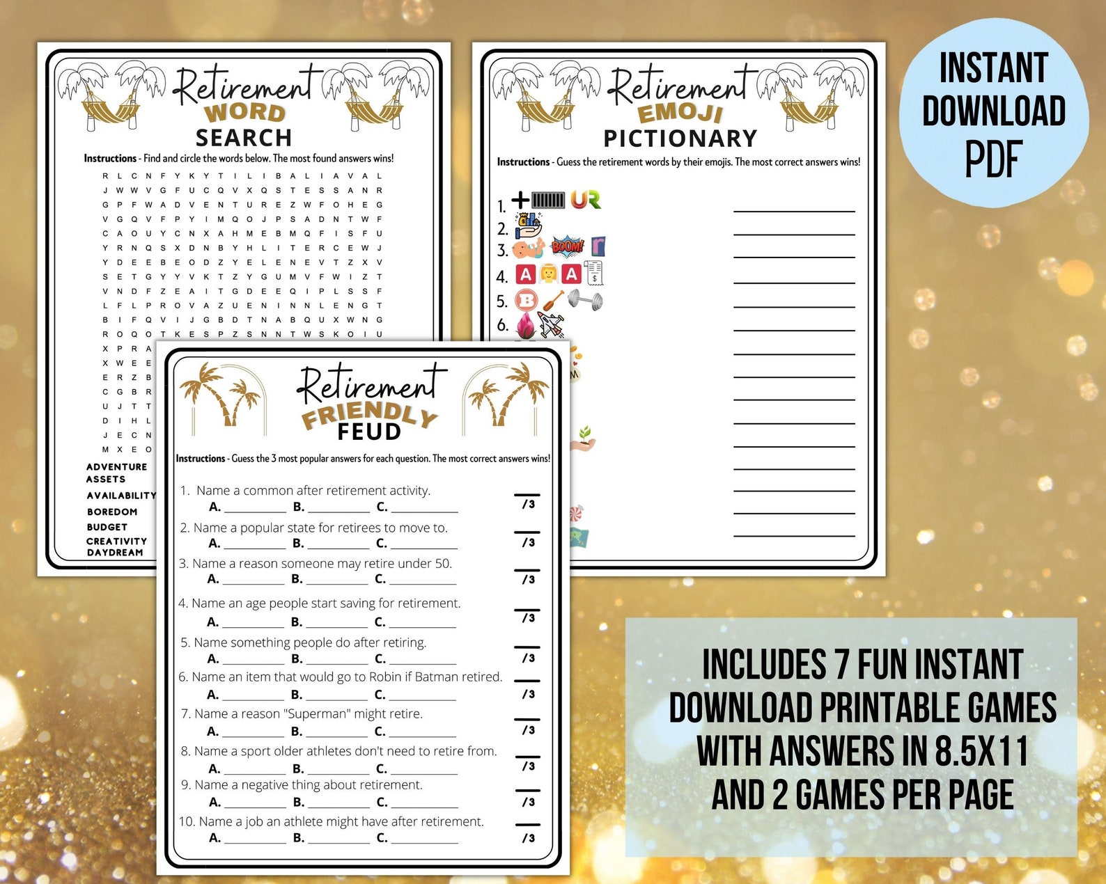 Retirement Games Retirement Party Retirement Trivia Retiree - Etsy