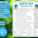 Printable Earth Day Fun Riddle Game | Classroom Work Seniors Activity ...