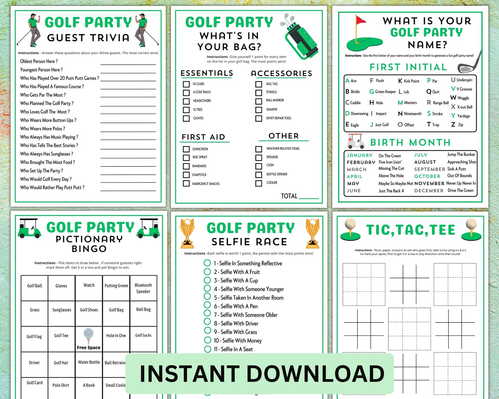 Editable Golf Party Games Watch Golf Themed Party Ideas Printable ...