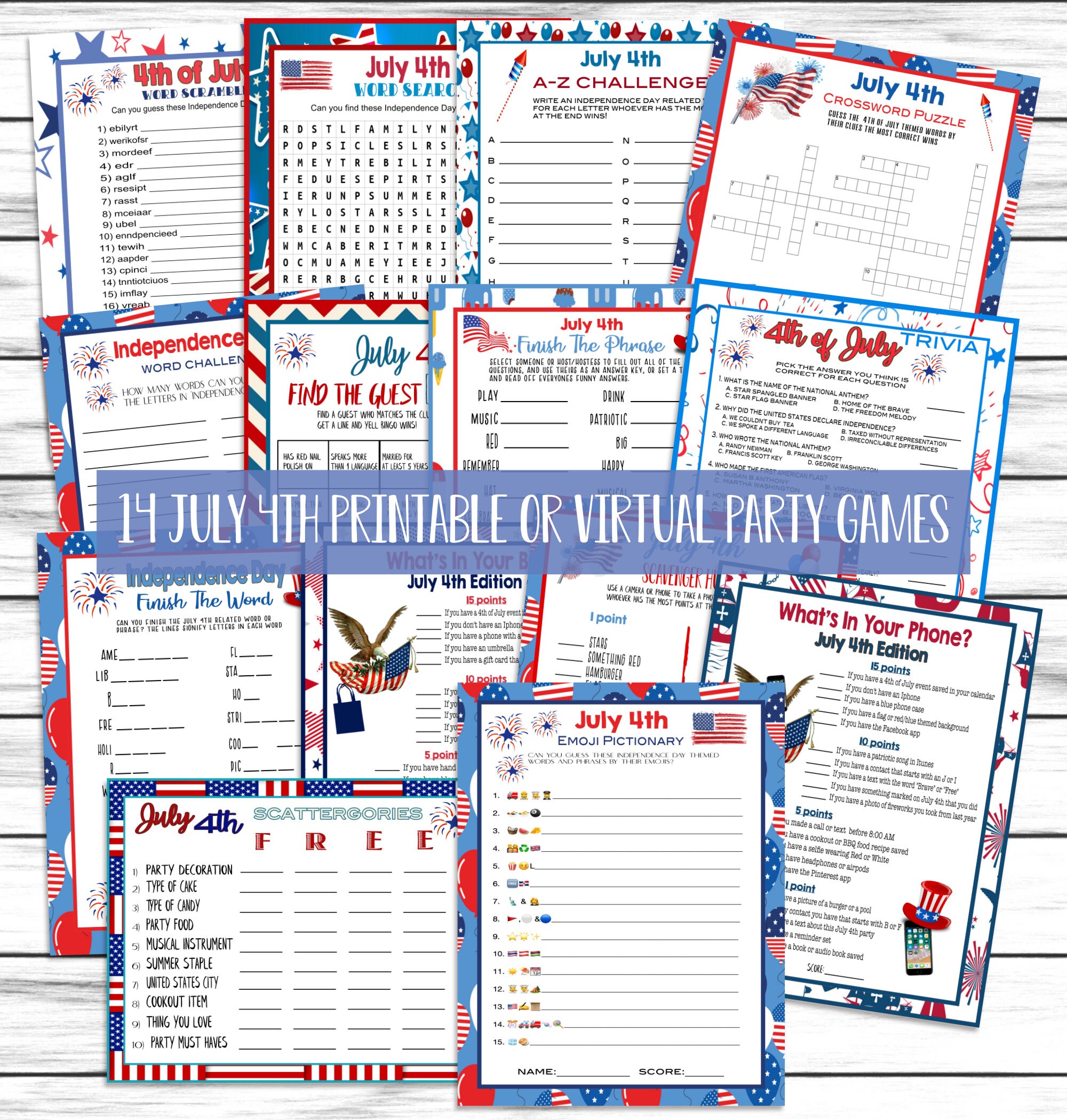 Party Favors & Games Party Games For Adults Kids Independence Day Decor ...