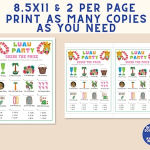 Printable Luau Tiki Party Summer Games | Tropical Aloha Activities ...