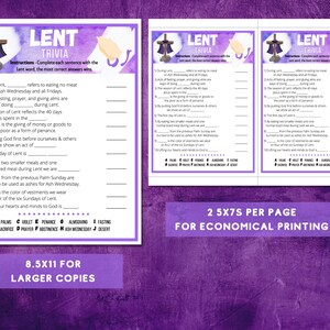 Lenten Trivia Game, Kids or Adults Lent Party Game, Lent Trivia Quiz ...