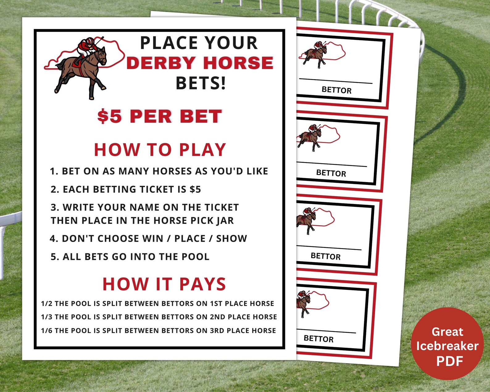 Kentucky Derby Betting Slips & Bet Sign | Triple Crown Party Idea ...