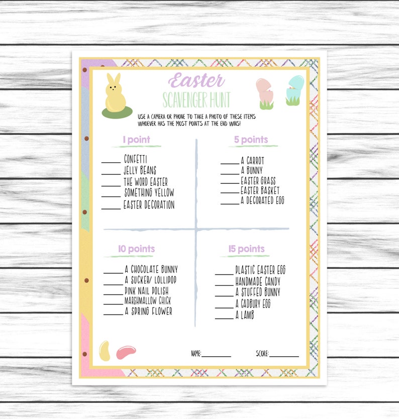 Easter Scavenger Hunt Game Easter Party Game Easter Dinner | Etsy