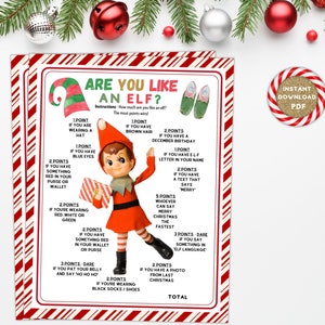 Christmas Party Elf Game, Funny Holiday Printable Group Game Xmas Party ...