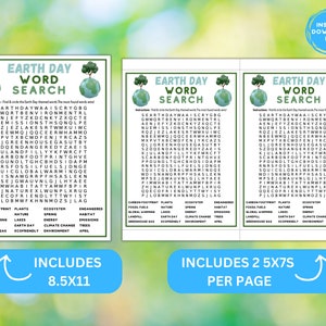 Printable Earth Day Word Search Game | Classroom Office Seniors ...