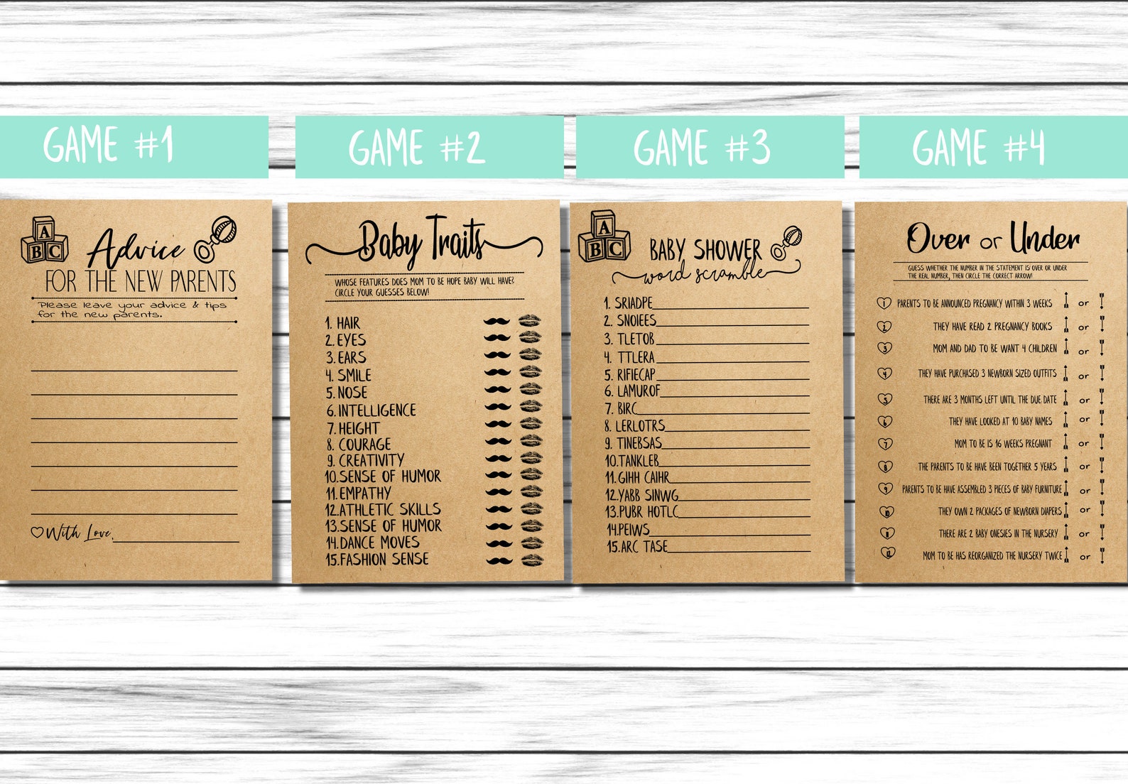 Cheap Baby Shower Game Set, Rustic Shower Games for Baby Shower, Game ...