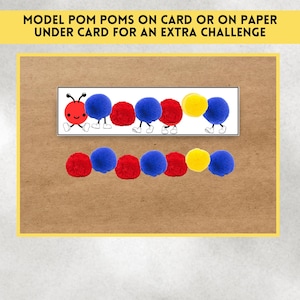 Pom Patterns Caterpillar Activity Cards | Quiet Time Toddler Craft Game ...
