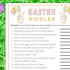 Fun Easter Riddles Printable Game | Family Activity | Kids or Adults ...