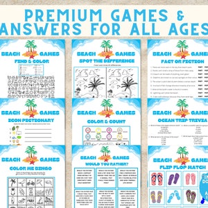 Printable Beach Games & Answers | Ocean Party Games for Kids and Adults ...