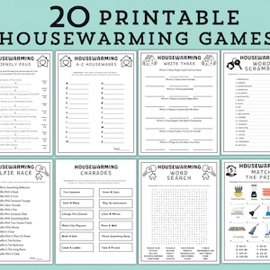 Printable Housewarming Party Games | New Home Game Bundle | Moving ...