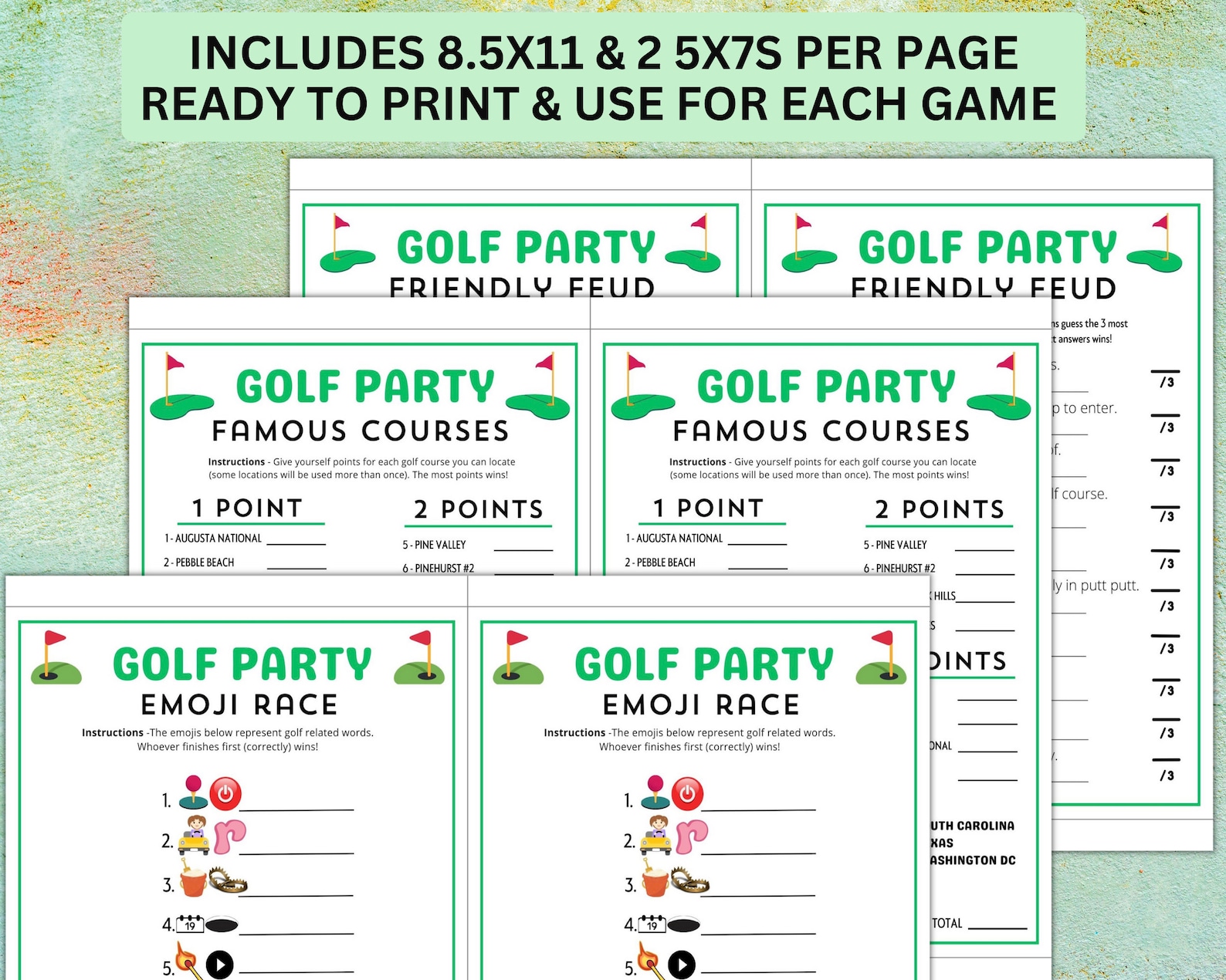 Editable Golf Party Games Watch Golf Themed Party Ideas Printable ...
