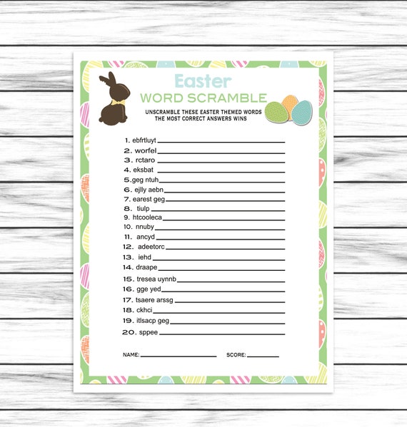 Easter Word Scramble Easter Party Game Easter Family Game - Etsy