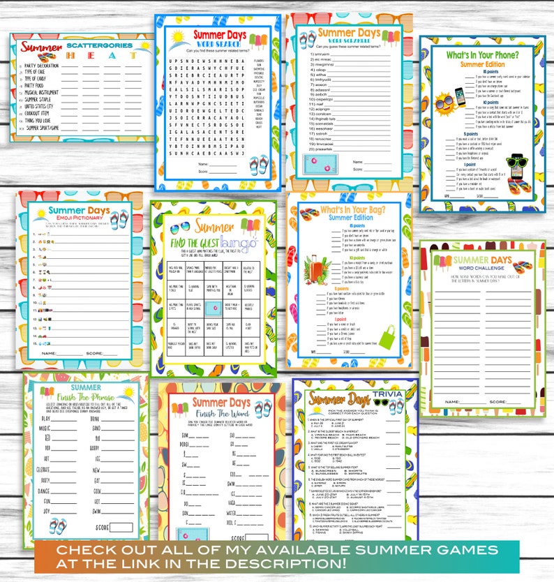 Summer Whats in Your Phone Party Game Phone Game for Adults | Etsy