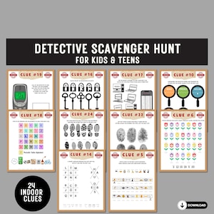 Printable Detective Scavenger Hunt for Older Kids | Birthday Top Secret ...