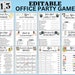 Editable Office Party Games Bundle | Printable Quizzes Work Team ...