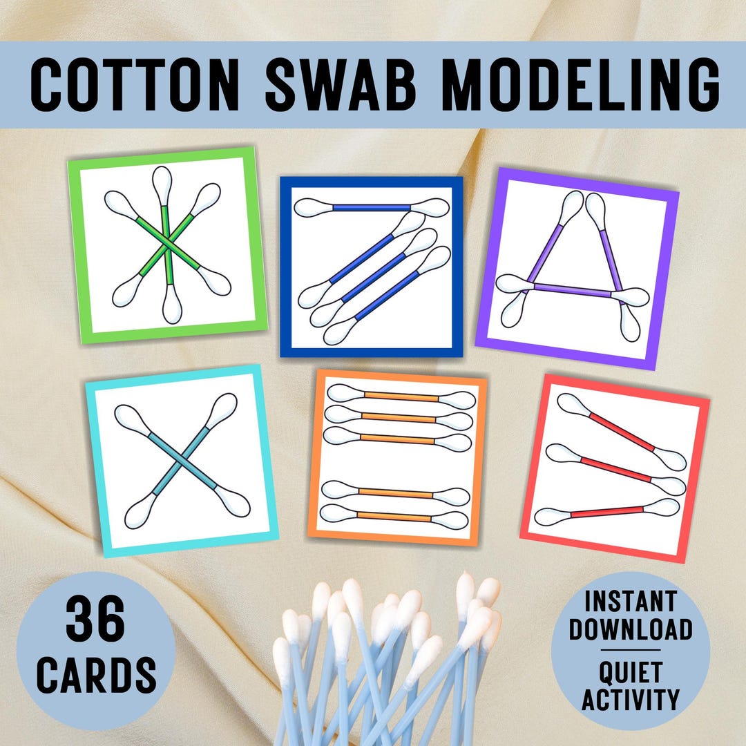 Printable Cotton Swab Pattern Cards | Toddler Quiet Time Activity ...