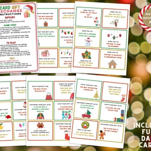 Christmas Gift Exchange Yankee Swap Cards, Printable Group Xmas Present ...