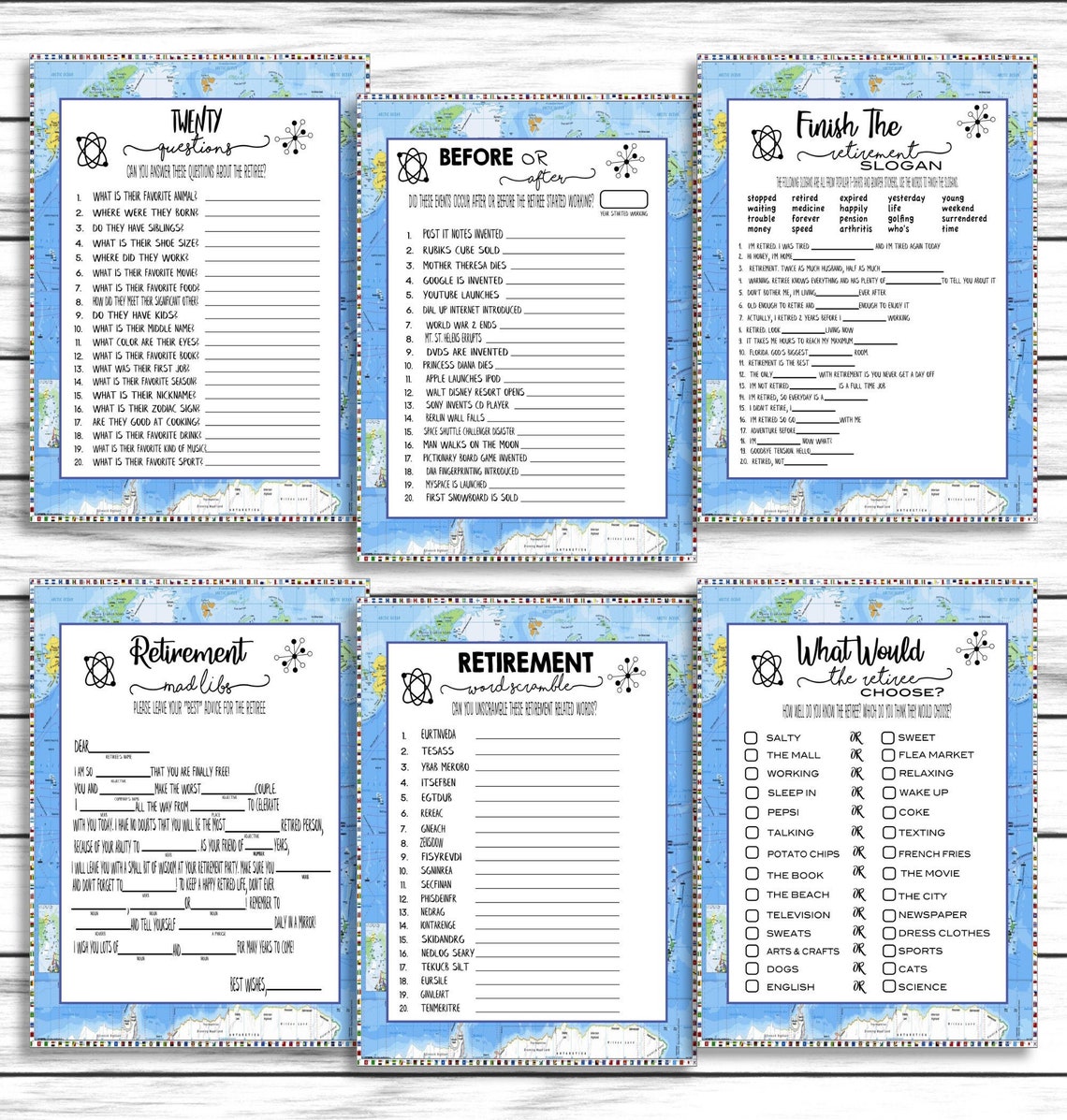 Retirement Games Retirement Party Retirement Trivia Retiree - Etsy