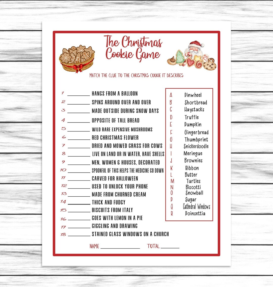 Christmas Cookie Trivia Game, Printable or Virtual Holiday Party Game ...