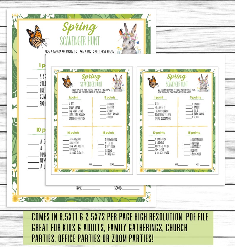 14 Virtual or Printable Spring Party Games Spring Party Games - Etsy