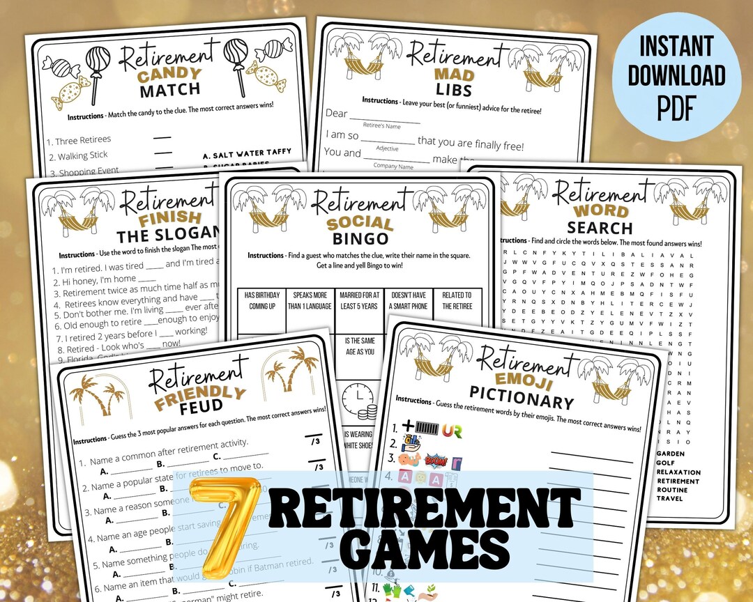 Retirement Games, Retirement Party, Retirement Trivia, Retiree Party ...
