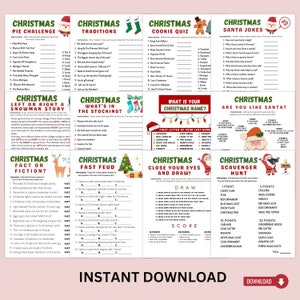Christmas Party Editable Games | Printable Xmas Game Bundle | Christmas ...