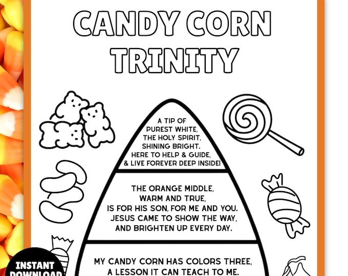 Candy Corn Trinity Printable Coloring Page, Candy Corn Trinity Poem ...