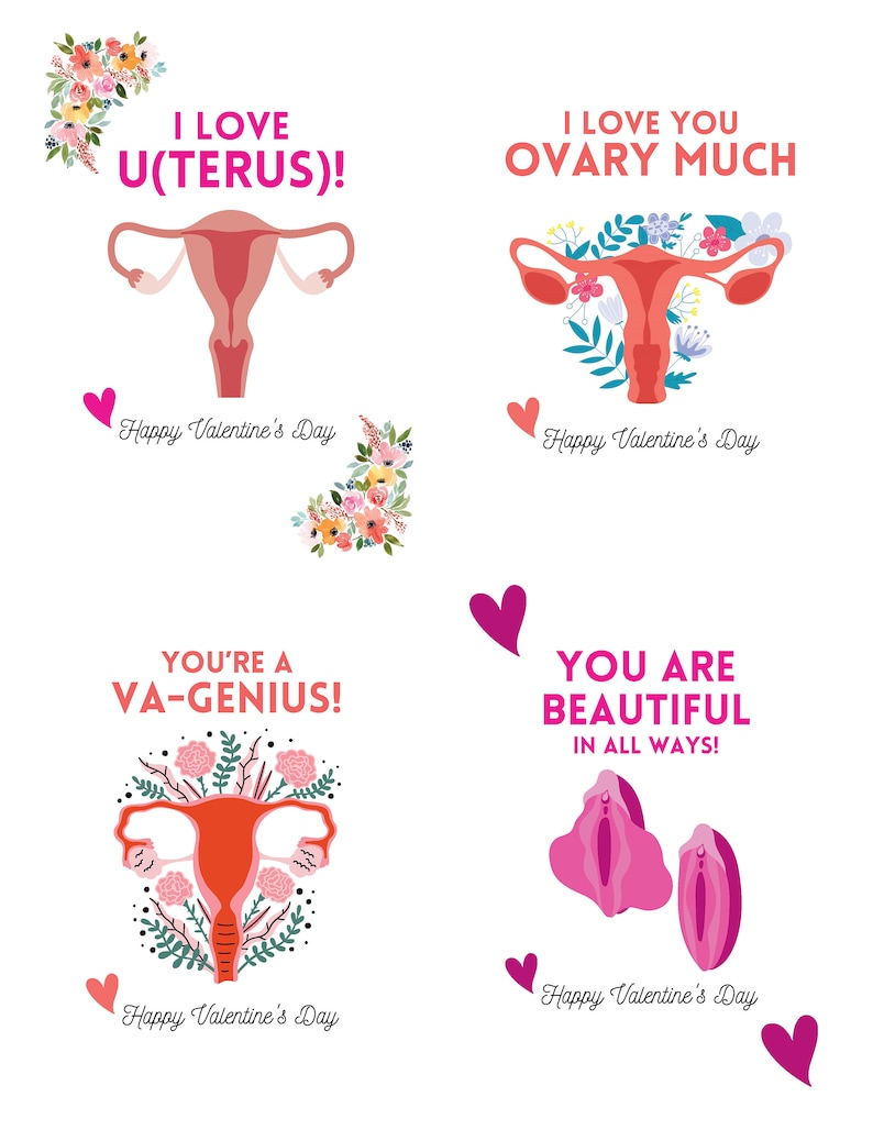 Reproductive Anatomy Valentine's Cards - Etsy