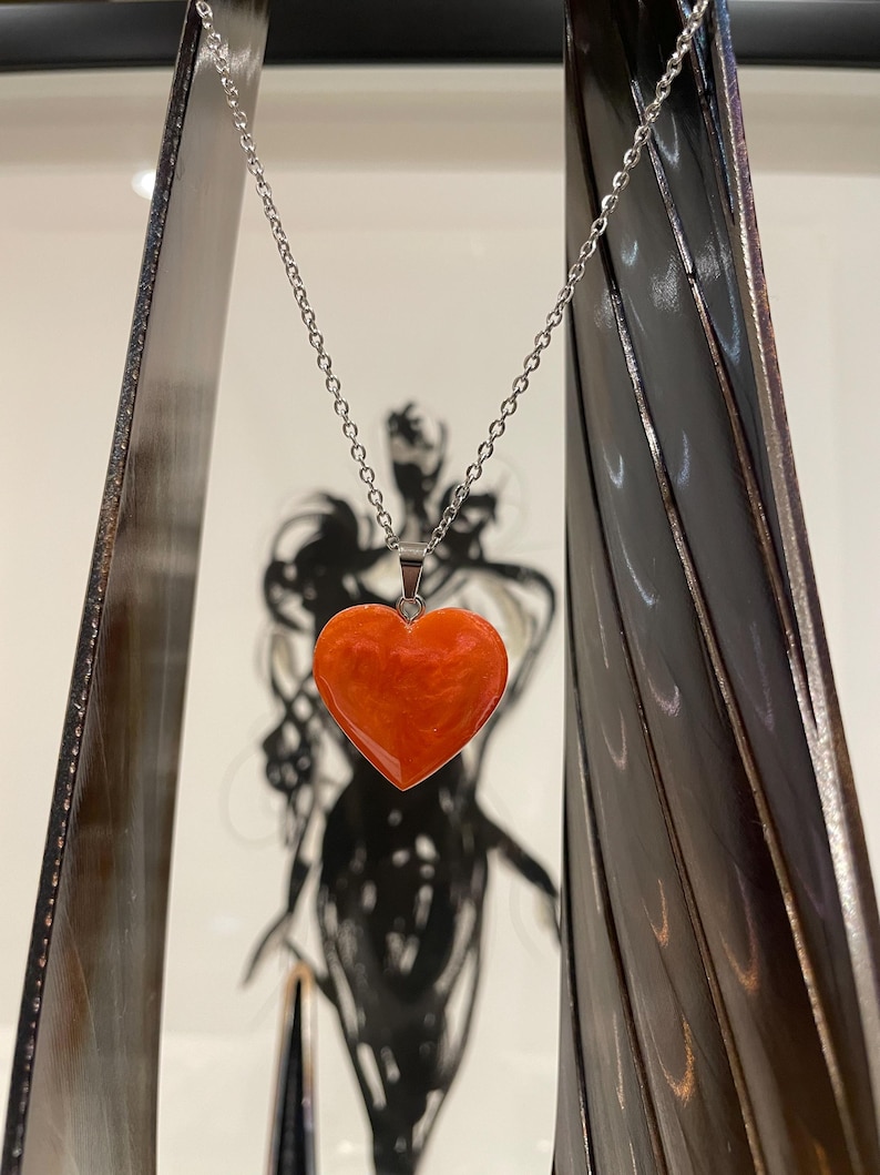 NFC Jewelry, Heart Resin Pendant Containing a NFC Chip Allowing You to ...