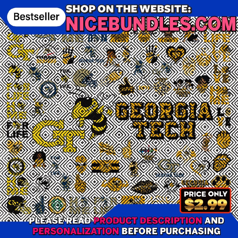 74 Files Georgia-tech-yellow-jackets Team Bundle Svg - Etsy