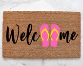 Flip Flop Welcome Doormat Summer Doormat Flip Flop Doormat - Etsy