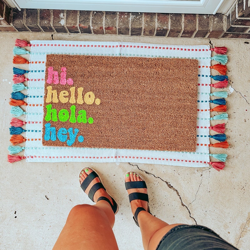 Hello Welcome Mat - Etsy