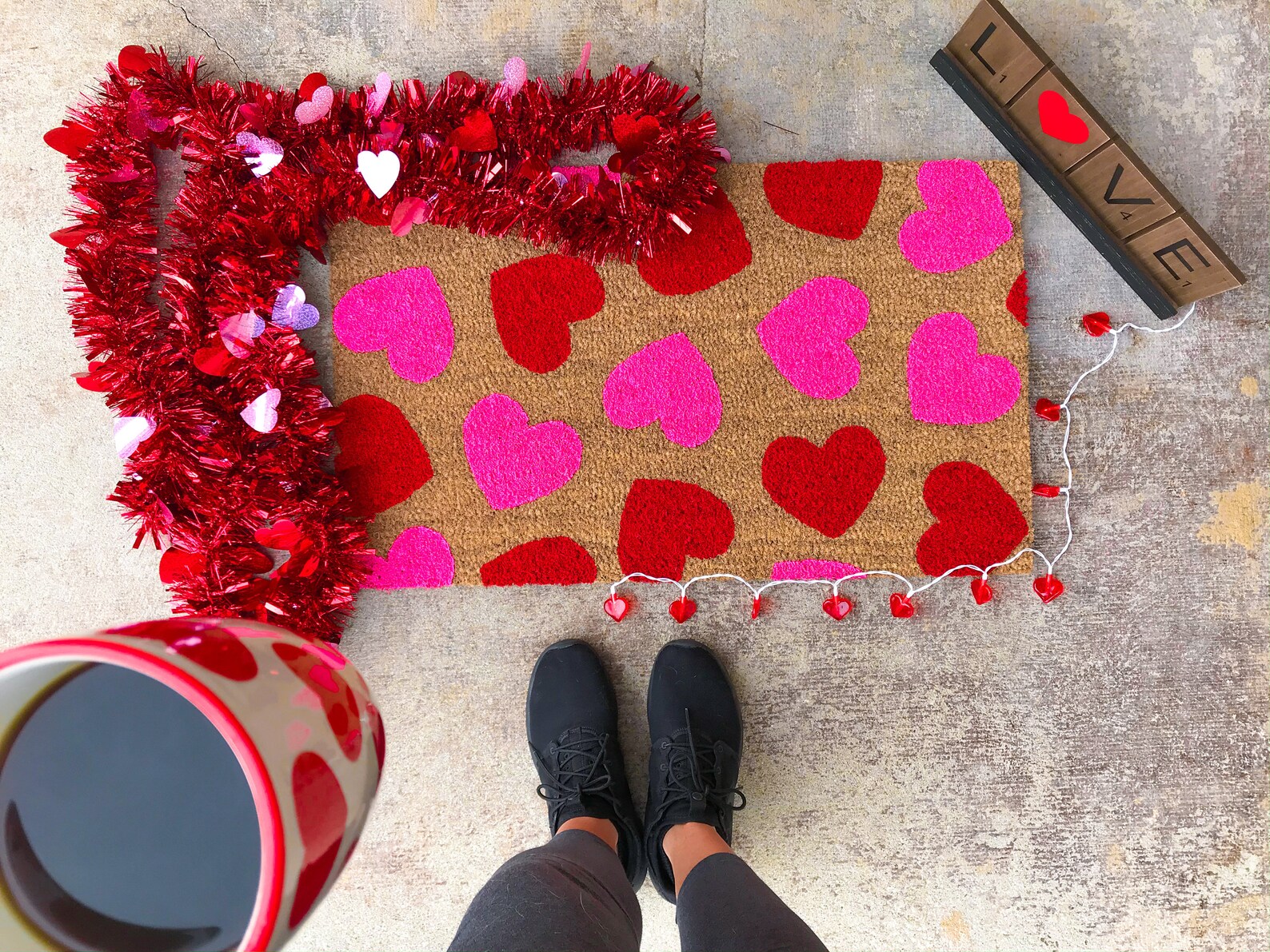 Heart Doormat, Cute Doormat, Valentine's Day Decor, Welcome Mat, Love ...