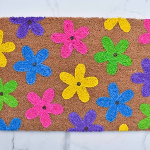 Flower Doormat, Spring Doormat, Cute Doormat, Welcome Mat, Outdoor Rug ...