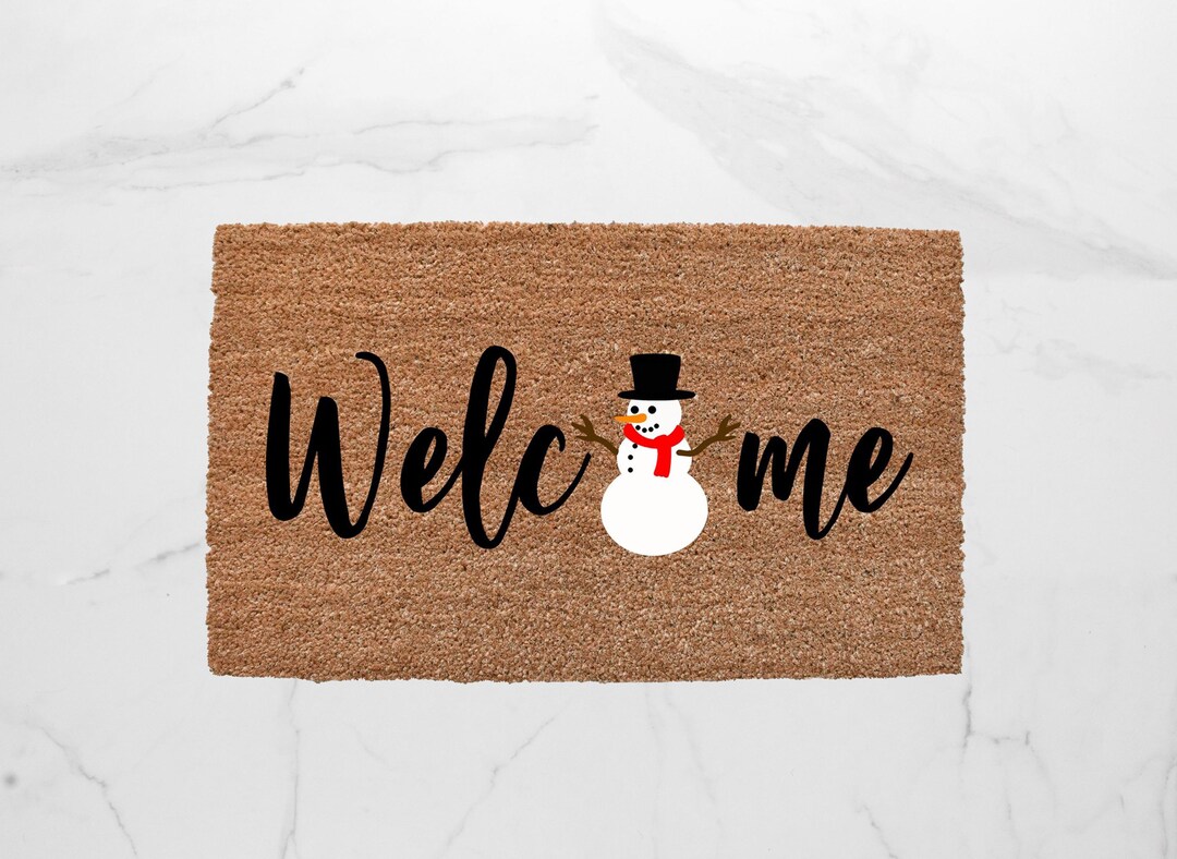 Welcome Snowman Doormat, Christmas Doormat, Snowman Doormat, Welcome ...