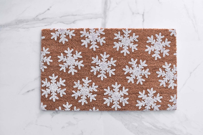 Snowflake Doormat Winter Doormat Cute Doormat Snow Welcome - Etsy