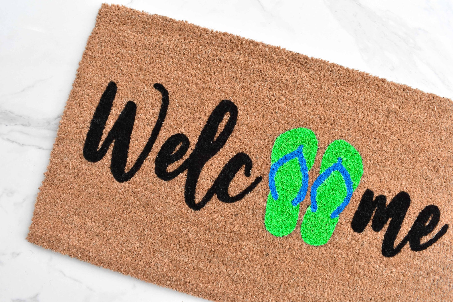 Flip Flop Welcome Doormat Summer Doormat Flip Flop Doormat | Etsy