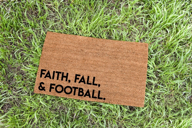 Faith Fall & Football Doormat Cute Doormat Fall Decor | Etsy